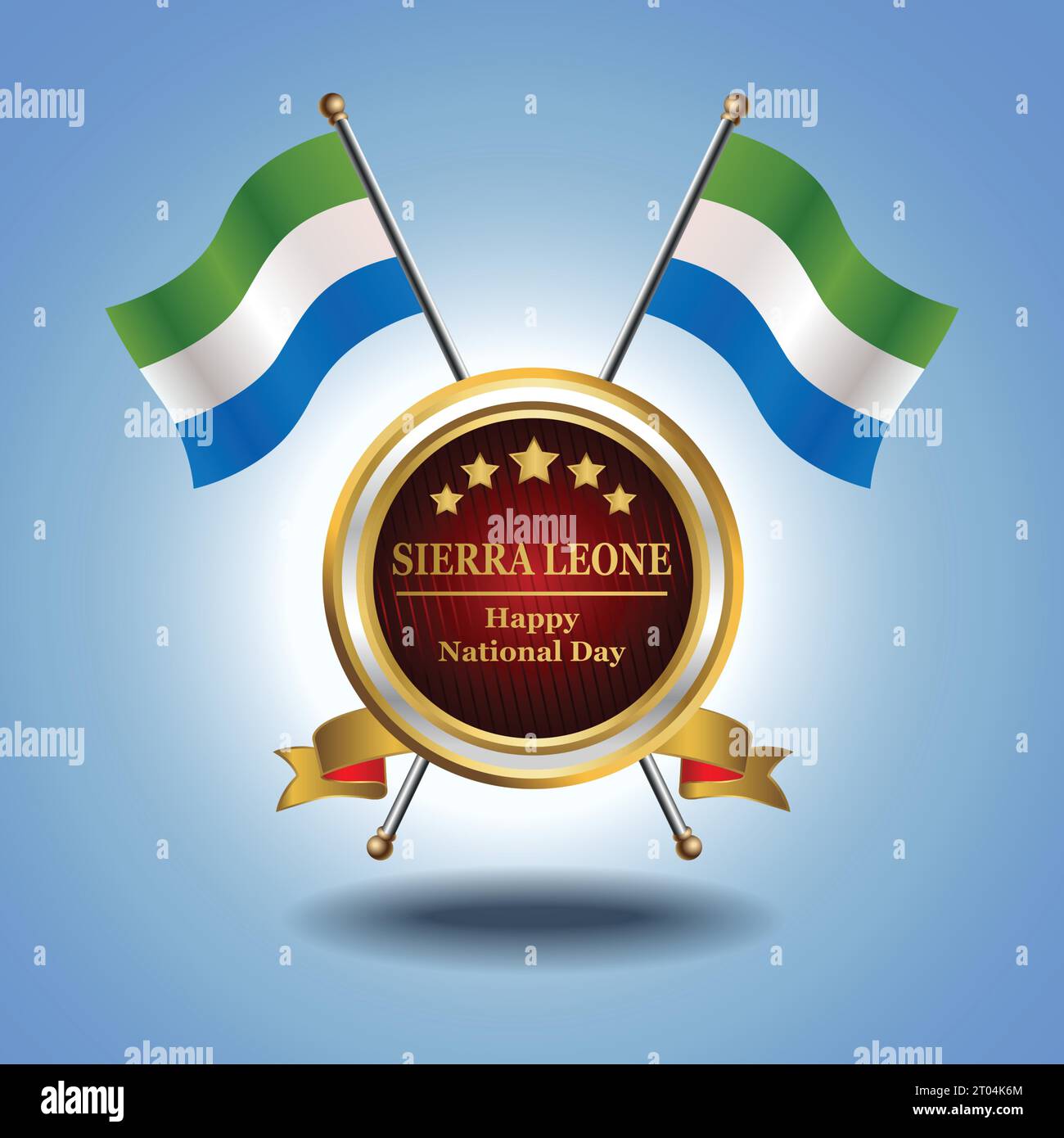 Small National flag of Sierra Leone on Circle With garadasi blue ...