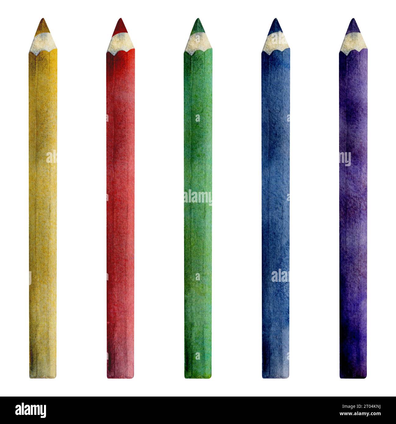 Watercolor hand drawn illustration, kids children painting materials ...