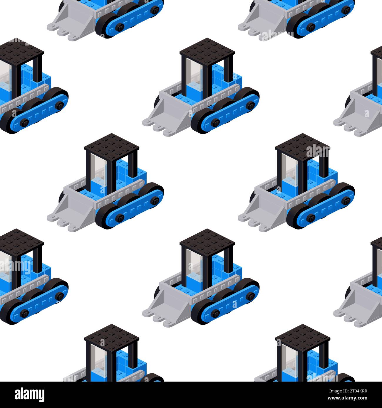 Pattern of a mini tractor in isometry on a white background. Vector Stock Vector Image & Art - Alamy