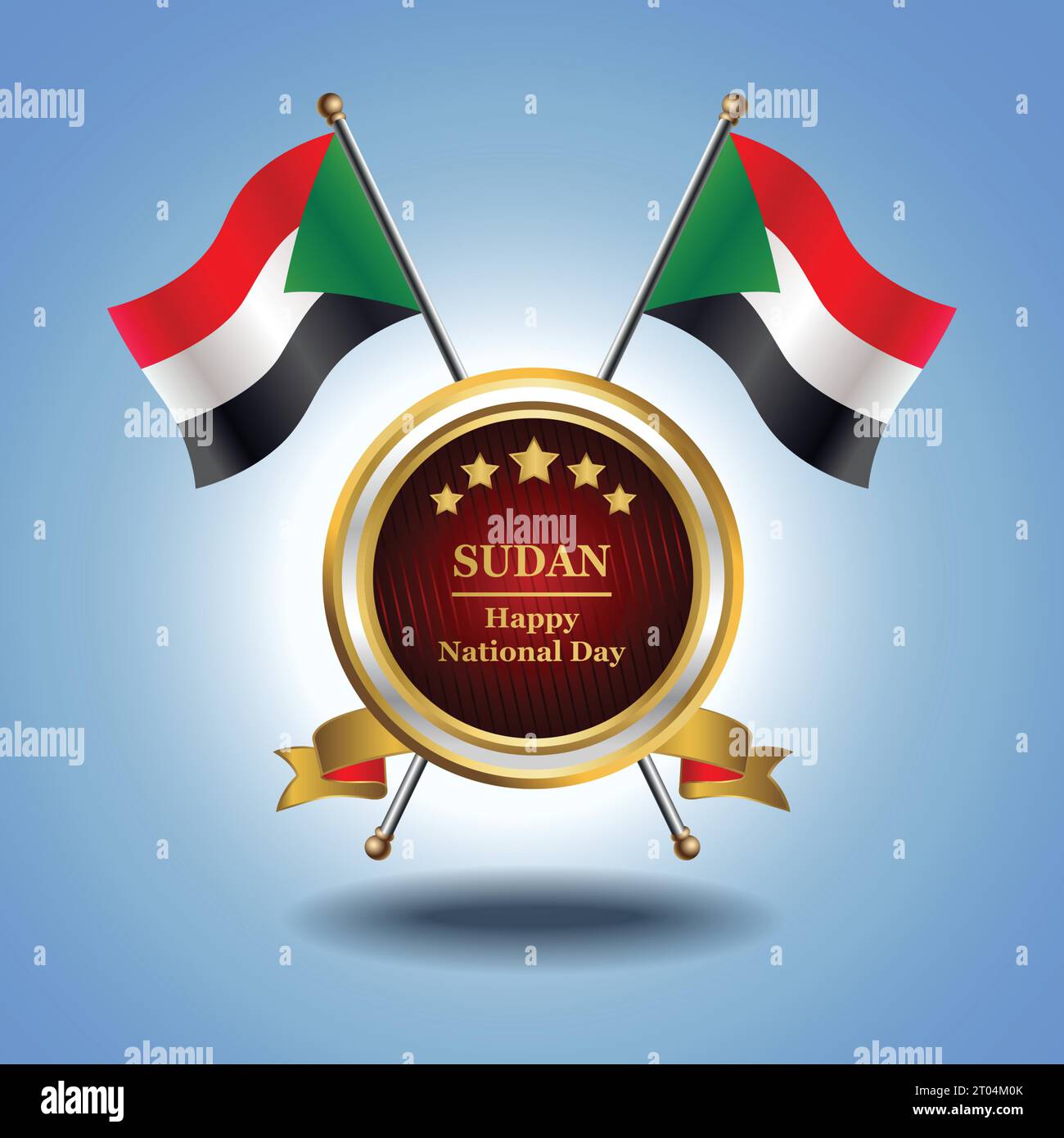 Small National flag of Sudan on Circle With garadasi blue background ...
