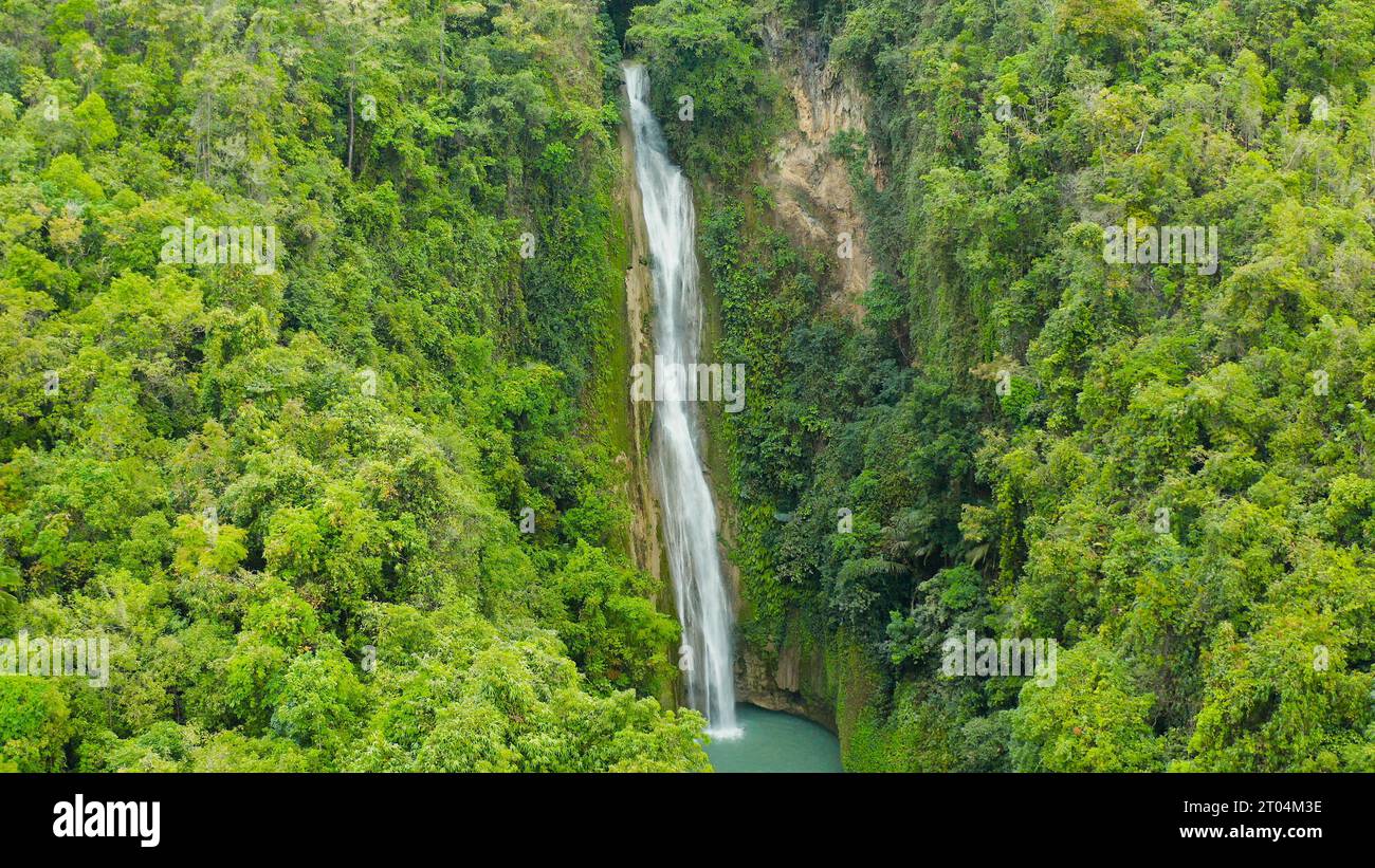 Mantayupan Falls in the jungle, island of Cebu, Philippines. Waterfall ...