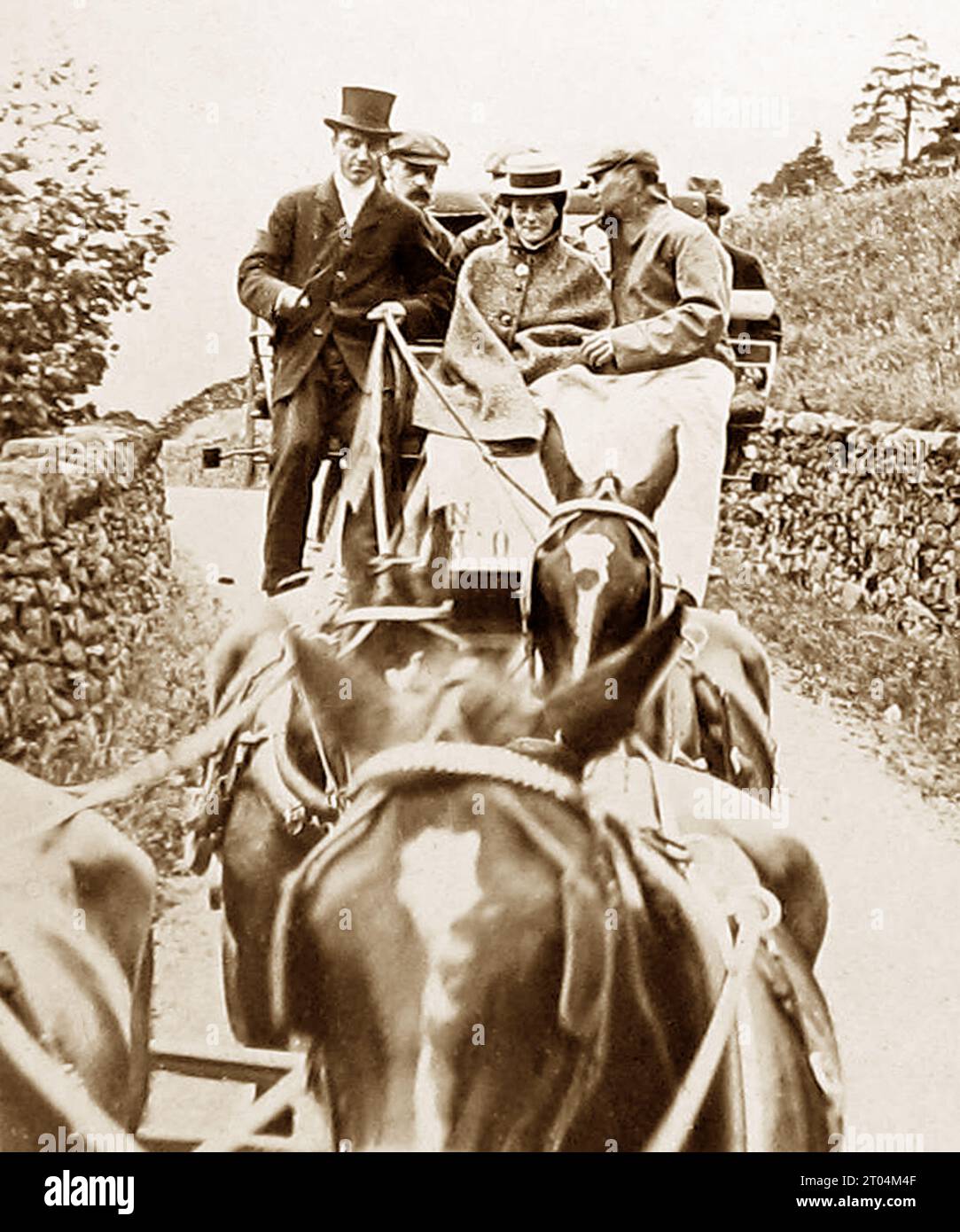 Tourist excursion to Kirkstone Pass, Lake District, Victorian period ...