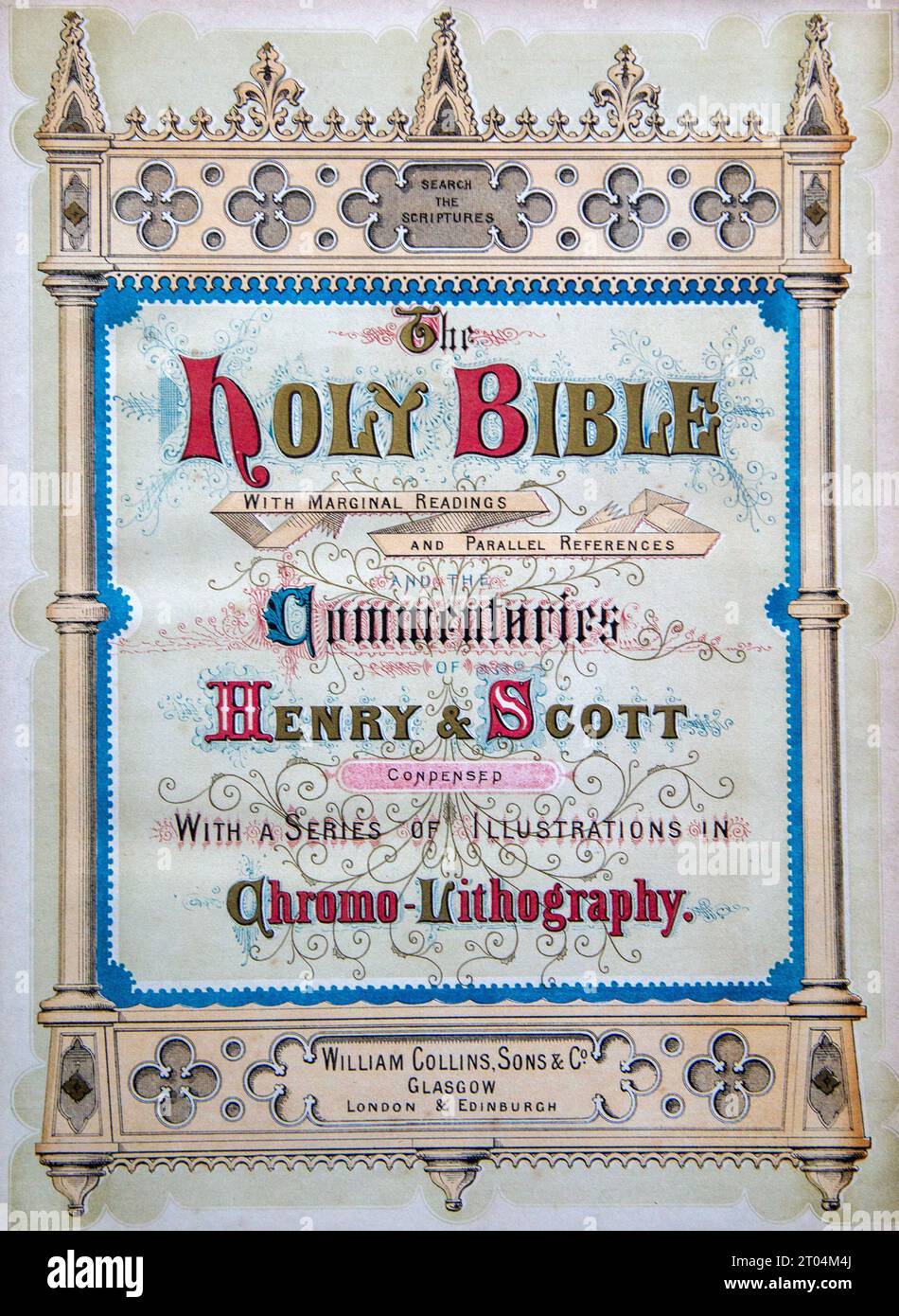 The Holy Bible cover page by Henry & Scott illustration in Chromo ...
