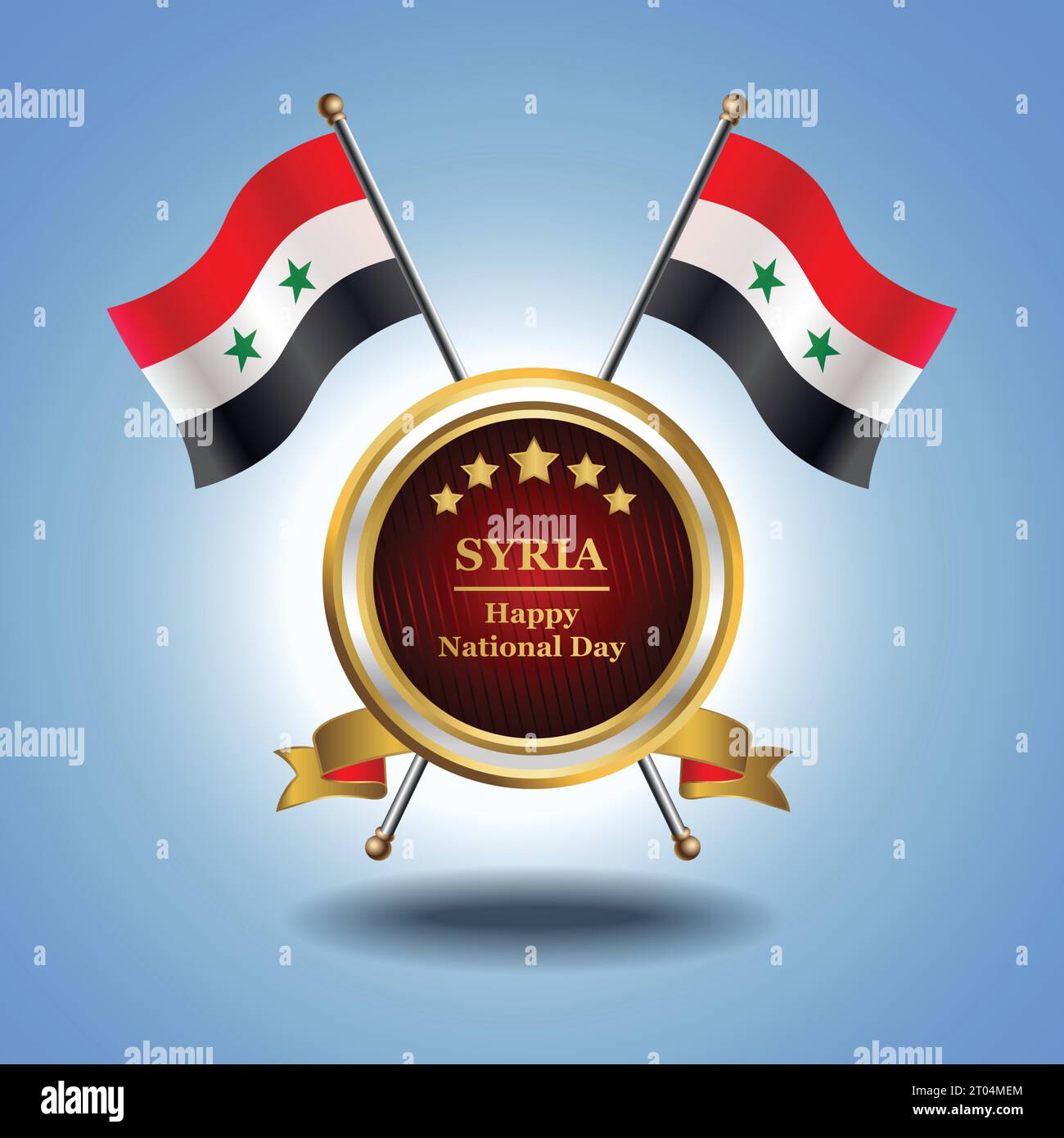 Small National flag of Syria on Circle With garadasi blue background ...