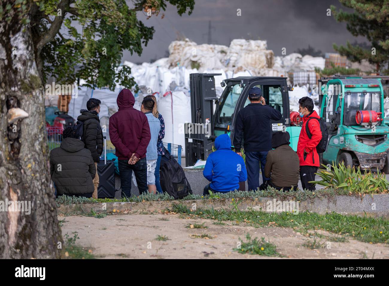 Osijek, Hrvatska. 04th Oct, 2023. A major fire broke out at the Drava ...