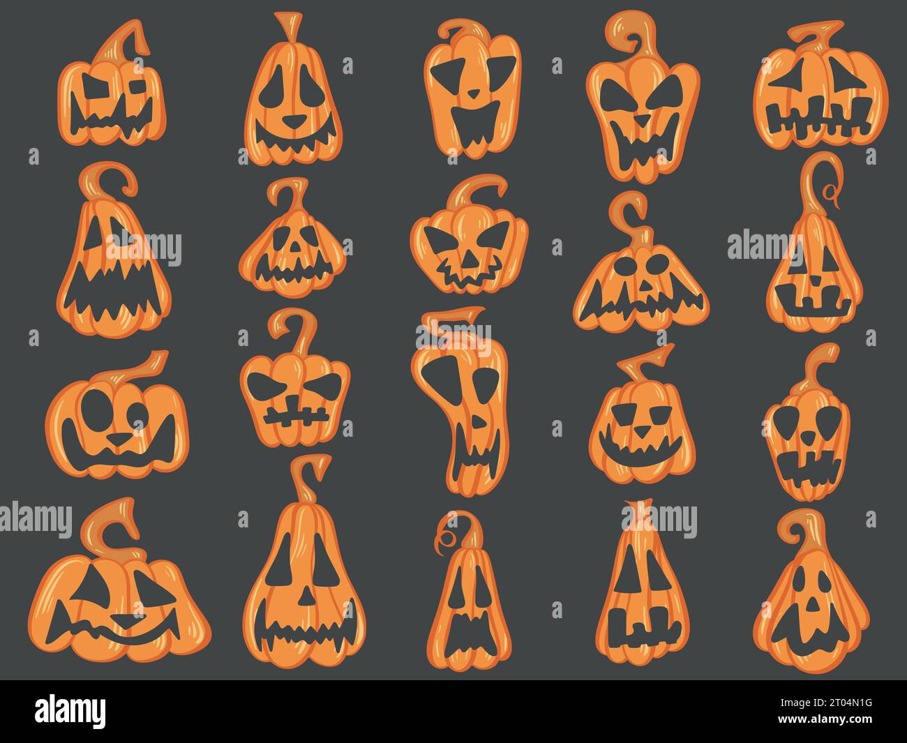 Halloween pumpkin set. Autumn pumpkin characters for Thanksgiving and ...