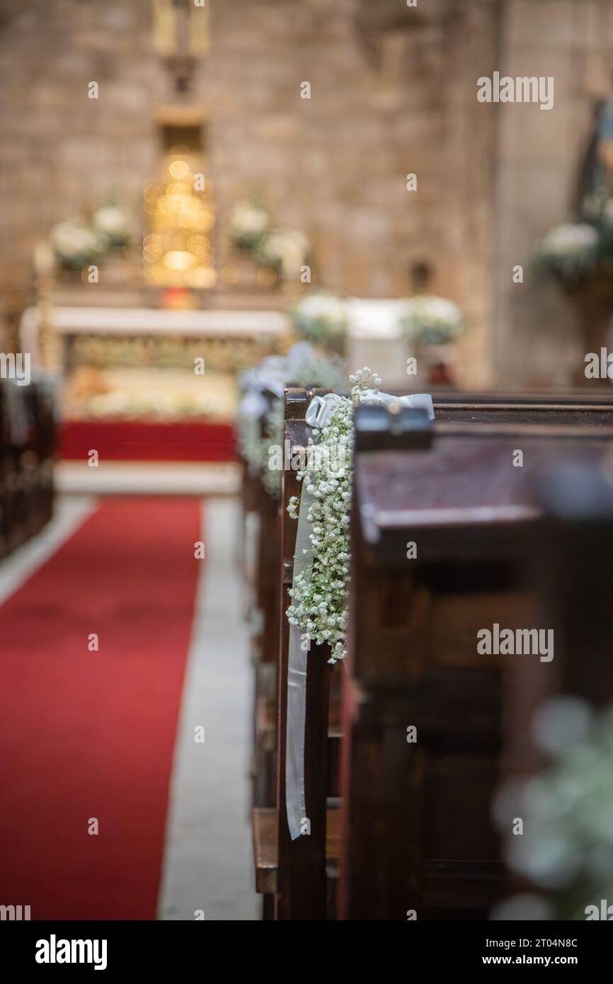 Floral ornamentation inside a worship space, church. Festive decoration ... Floral ornamentation inside a worship space, church. Festive decoration ...