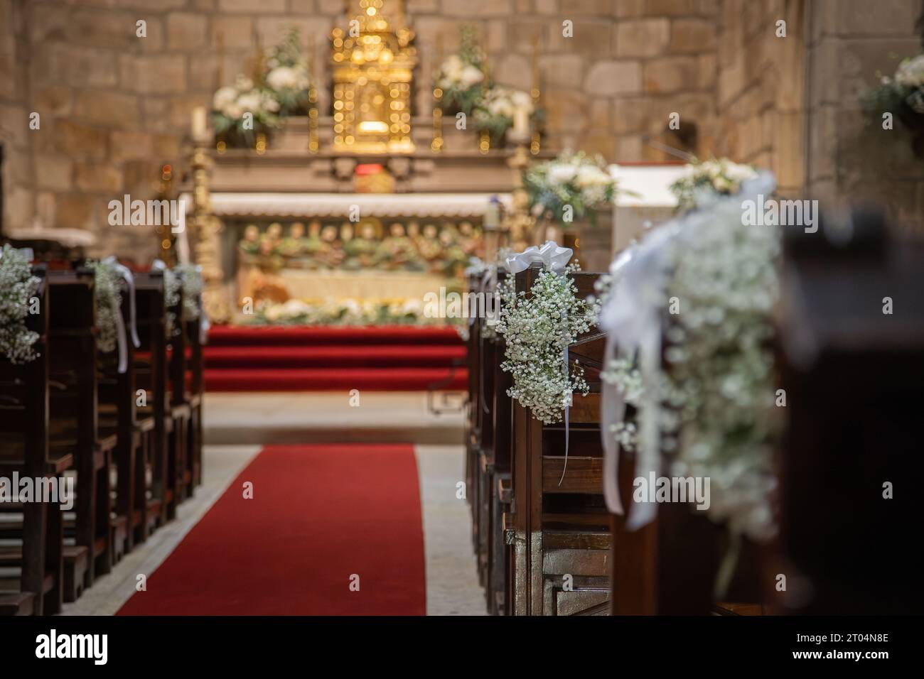 Floral ornamentation inside a worship space, church. Festive decoration ... Floral ornamentation inside a worship space, church. Festive decoration ...