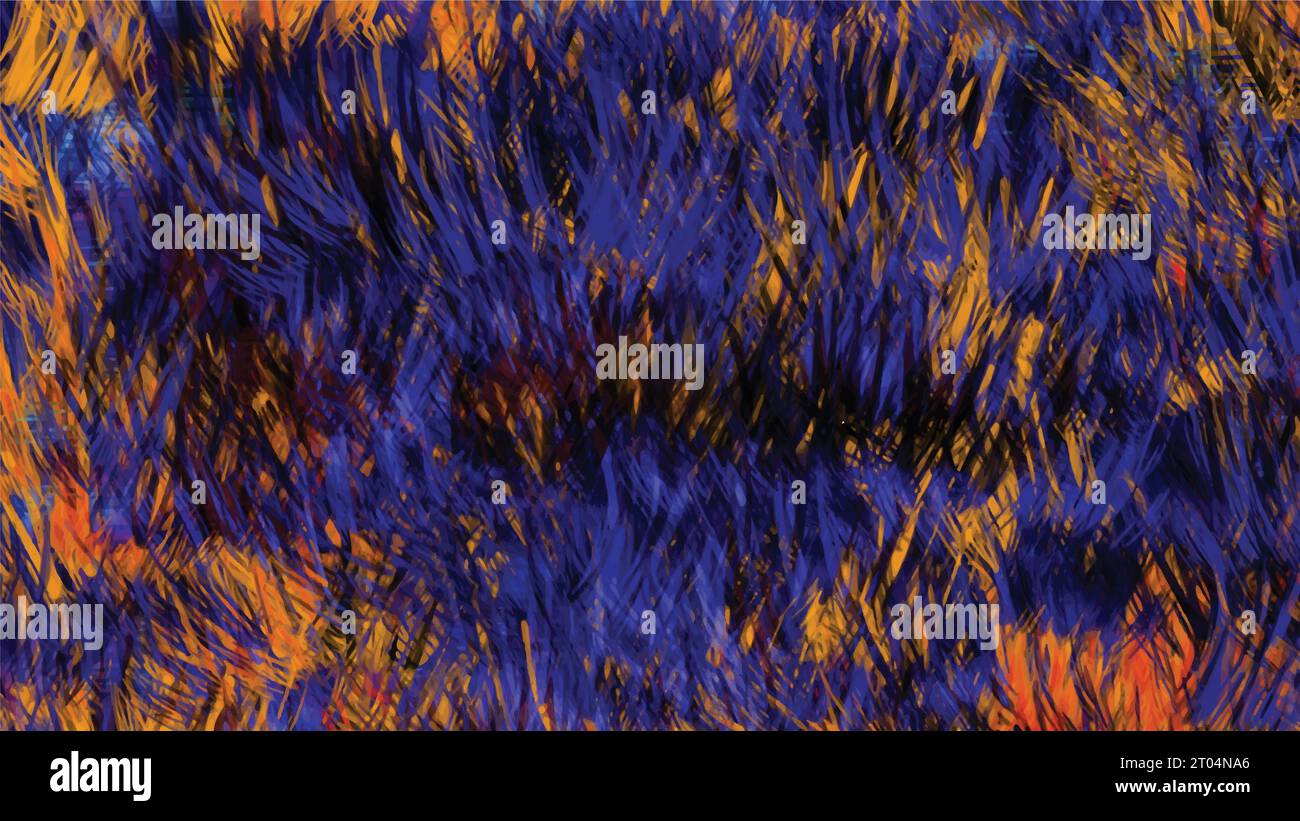 abstract modern ink painting blue color art style background vector ...