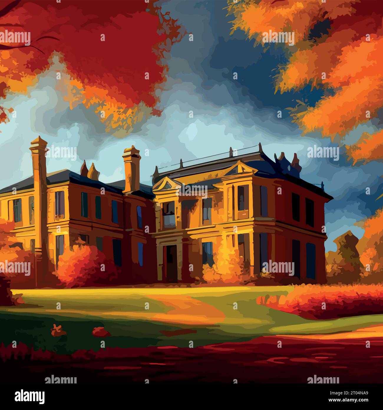 Old Scotney Castle, tower, house, gate and the surrounding park are on ...