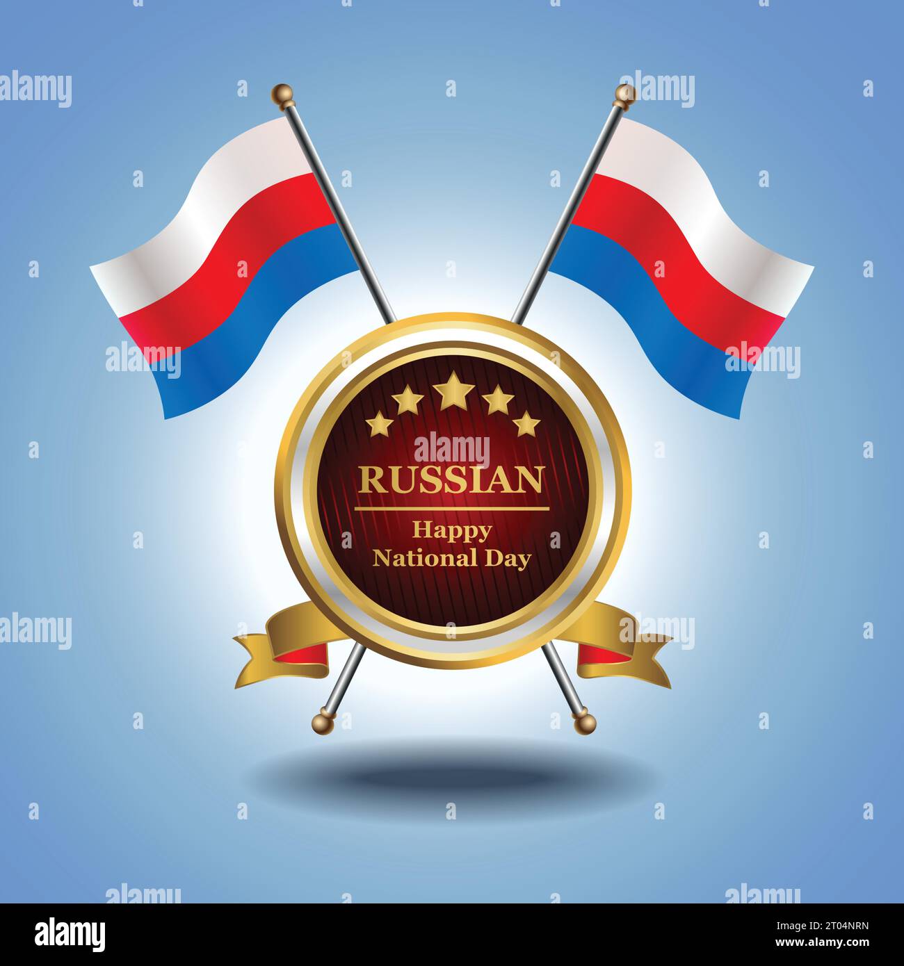 Small National flag of Russian on Circle With garadasi blue background ...