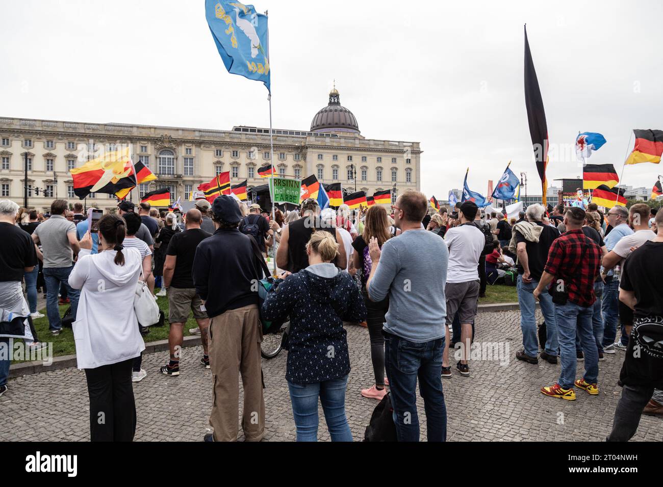 Berlin, Germany. 03rd Oct, 2023. Supporters of the far right party AfD ...