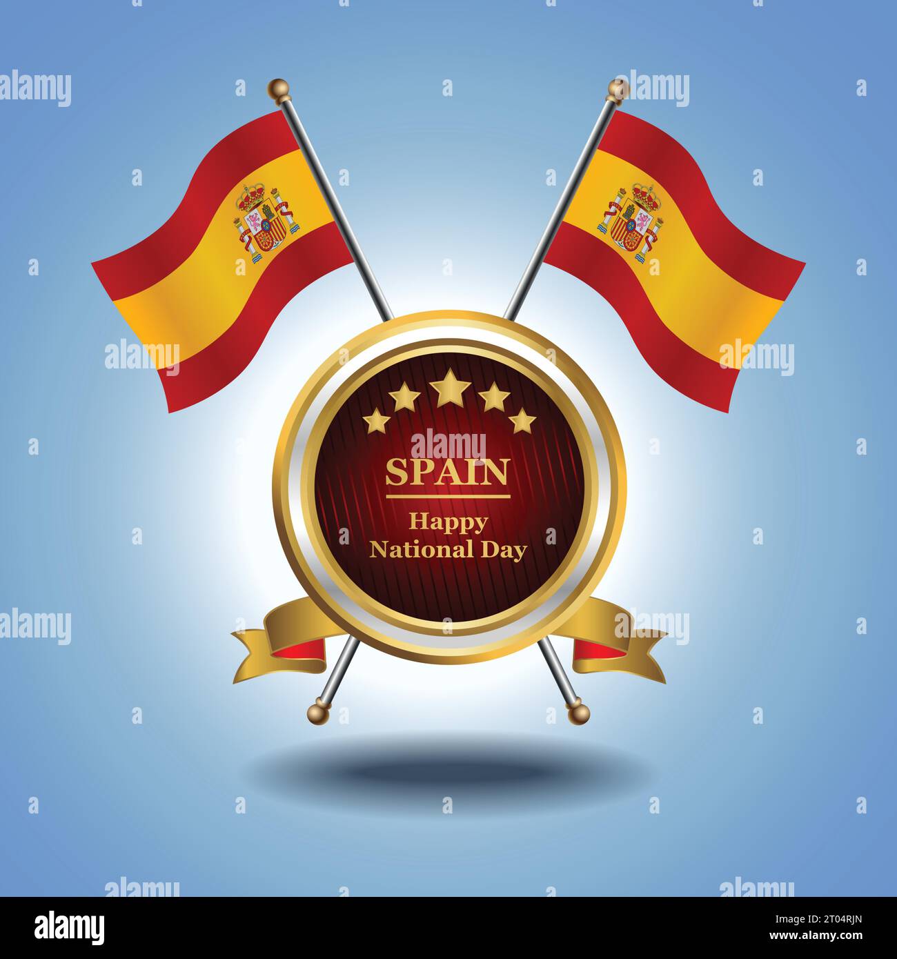 Small National flag of Spain on Circle With garadasi blue background ...