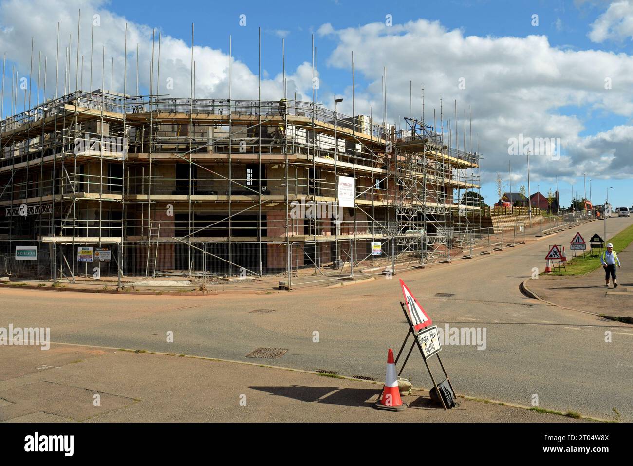 New retail units under construction in the new town development of ...