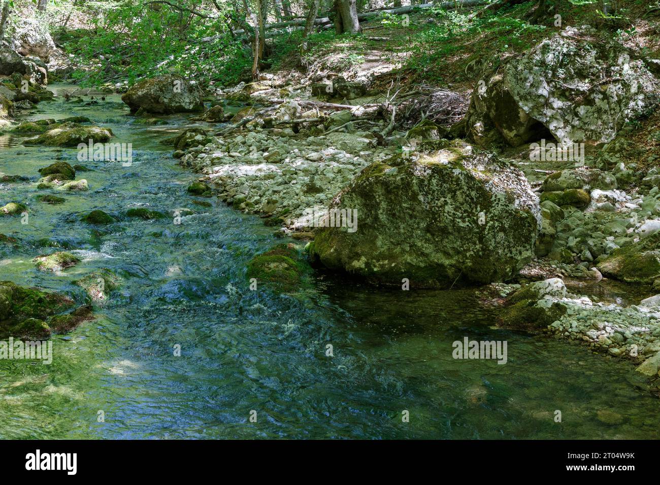 The Auzun-uzen River flows through the Great Crimean Canyon Stock Photo ...