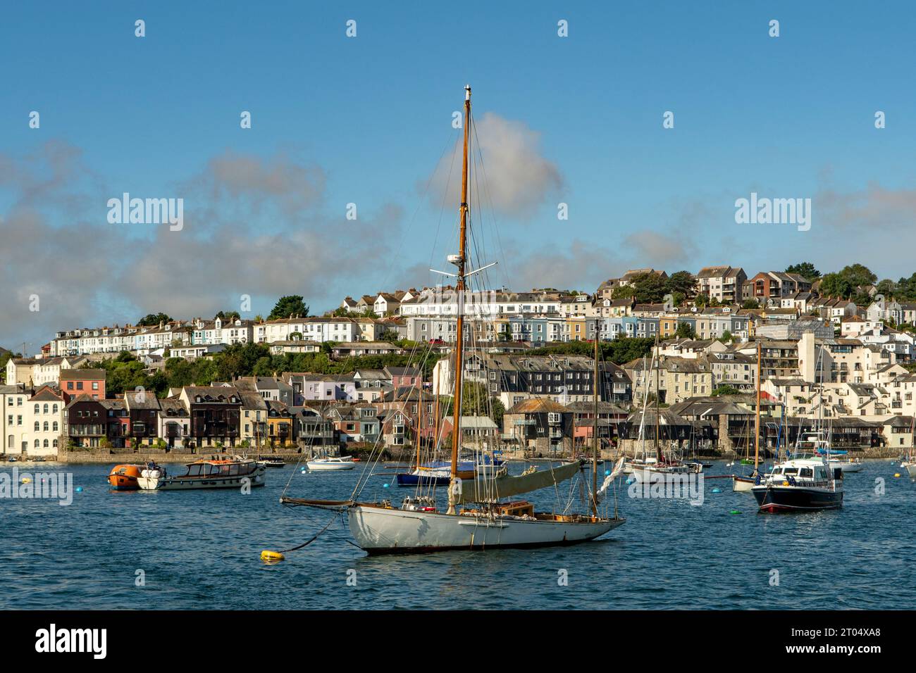 View of Falmouth from River Fal, Cornwall, England Stock Photo - Alamy