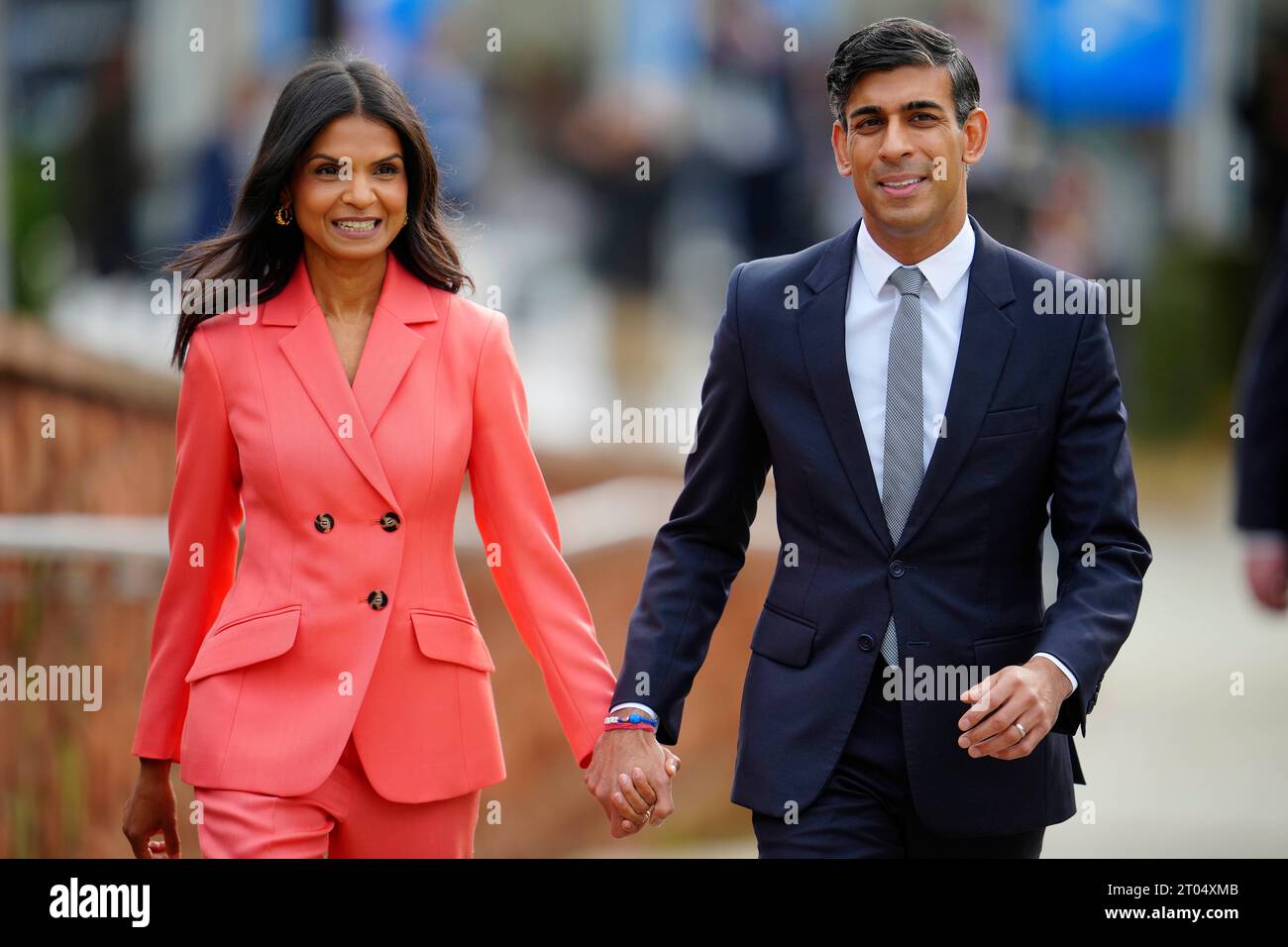 British Prime Minister Rishi Sunak and wife Akshata Murty arrive at the ...