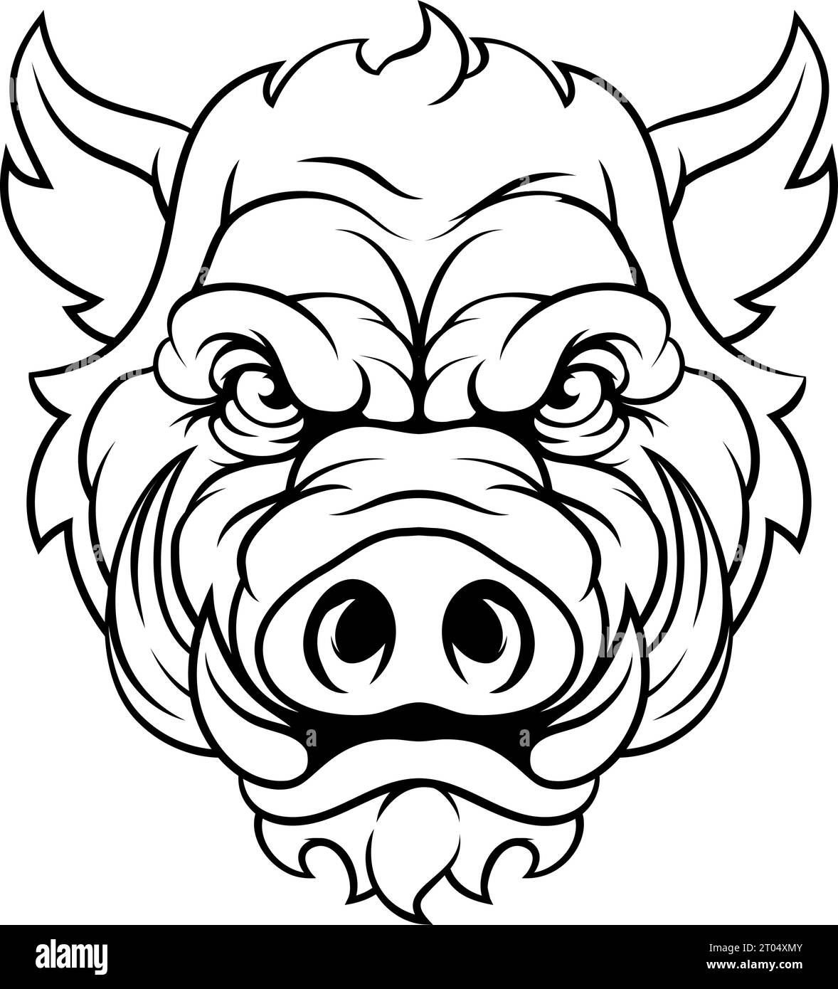 Boar Wild Hog Razorback Warthog Mascot Pig Cartoon Stock Vector Image ...