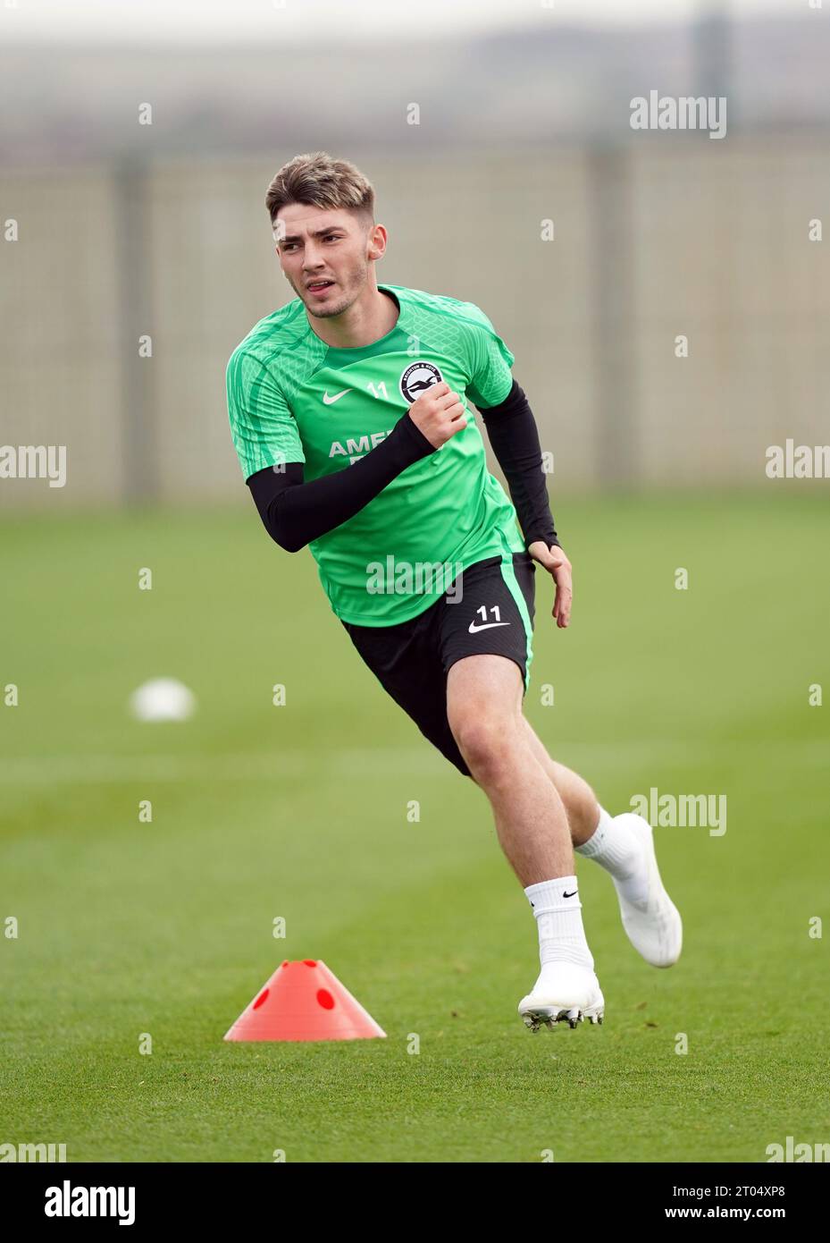 Brighton and Hove Albion's Billy Gilmour during a training session at ...
