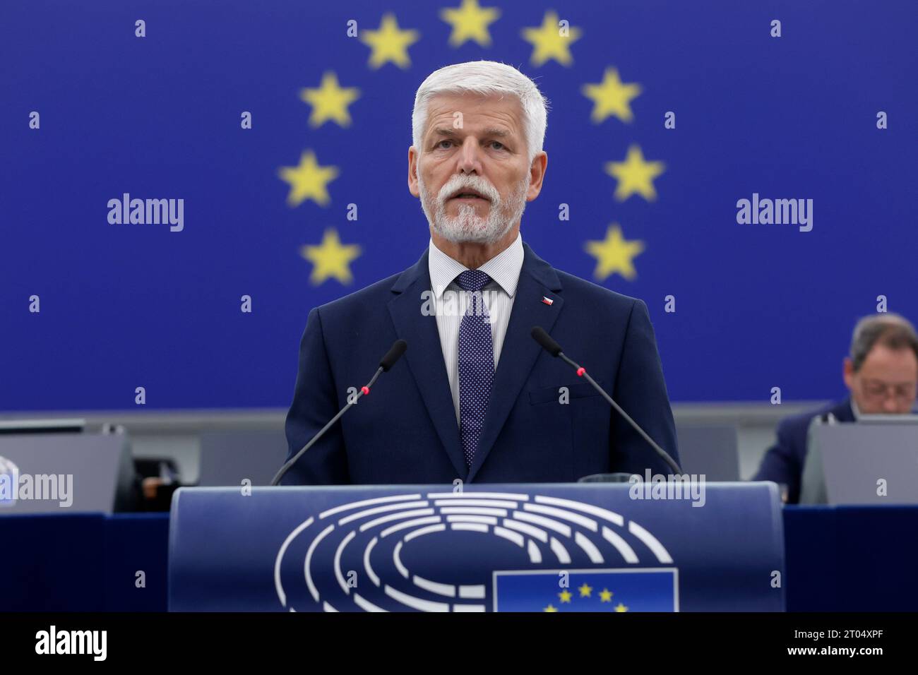 Czech Republic's President Petr Pavel delivers a speech at the European ...
