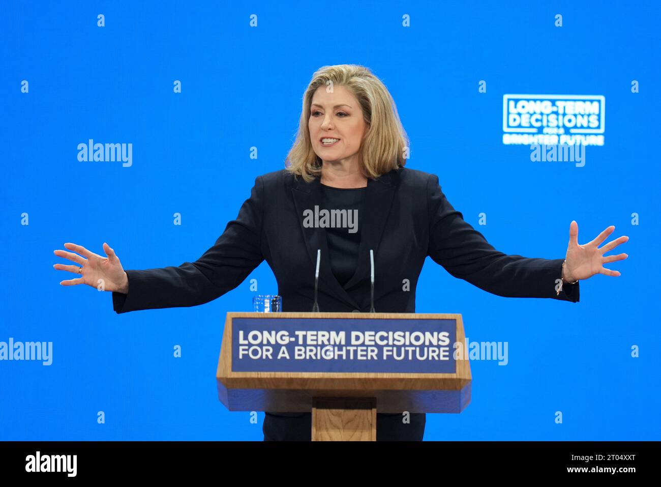 Leader of the House of Commons Penny Mordaunt delivers a speech during ...