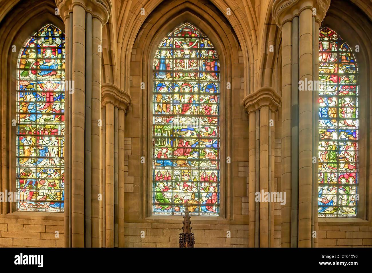Stained Glass Windows In Truro Cathedral Truro Cornwall England Stained Glass Windows In Truro Cathedral Truro Cornwall England