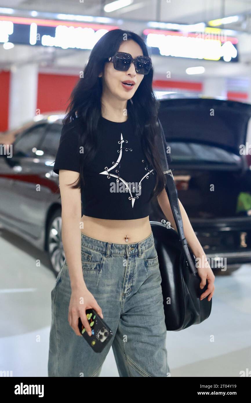 Chinese actress Zhang Li appears at the airport in Beijing, China, 30 ...