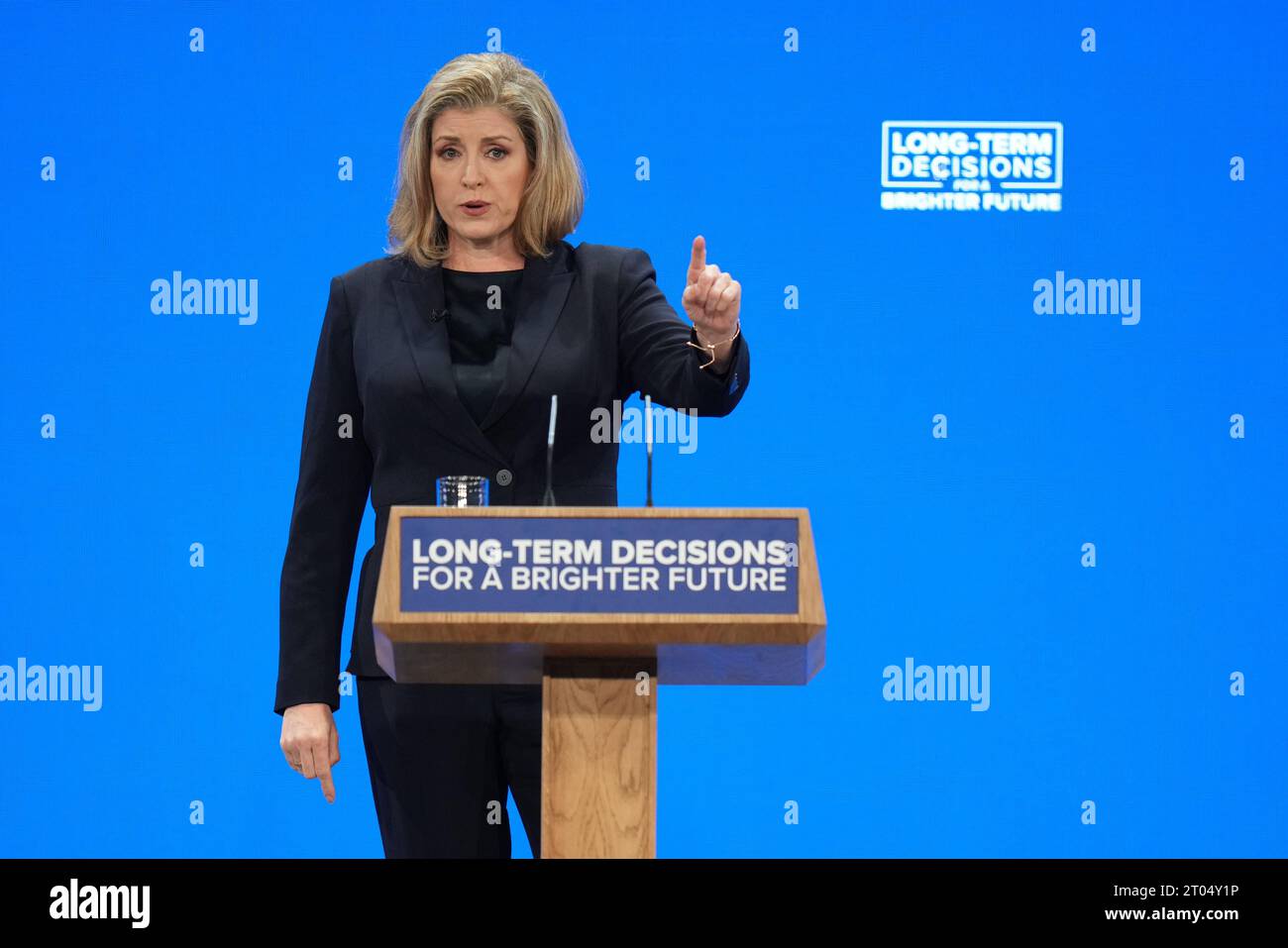 Leader of the House of Commons Penny Mordaunt delivers a speech during ...