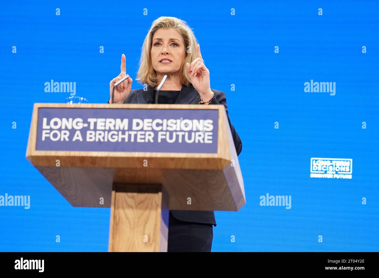 Leader of the House of Commons Penny Mordaunt delivers a speech during ...