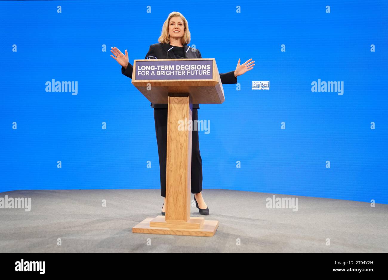 Leader of the House of Commons Penny Mordaunt delivers a speech during ...
