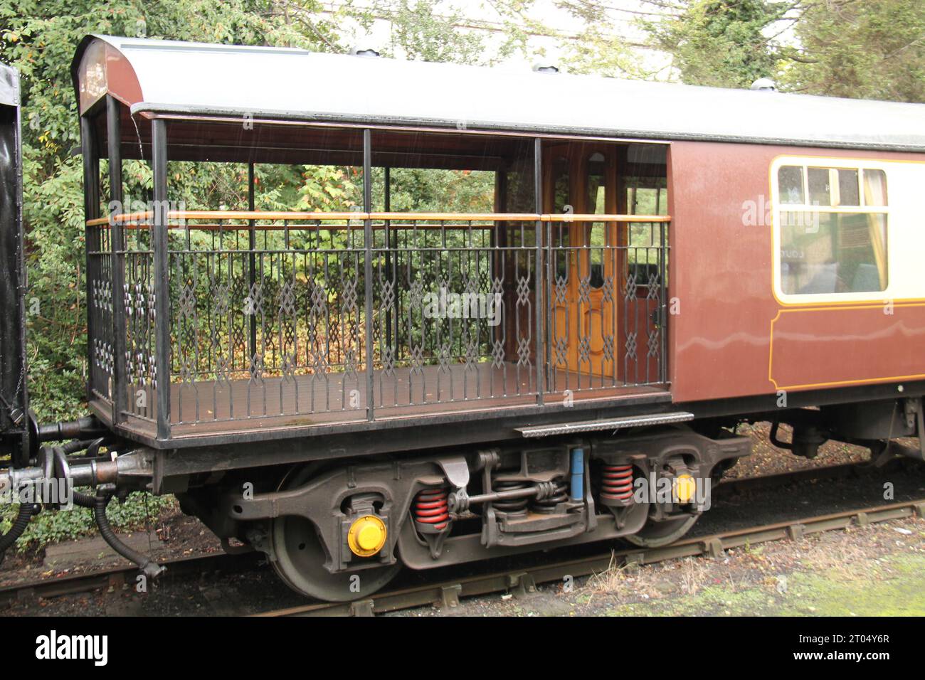 An Open Viewing Platform on a Vintage Railway Carriage Stock Photo - Alamy