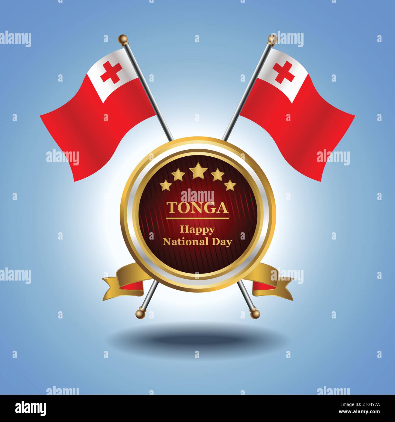 Small National flag of Tonga on Circle With garadasi blue background ...