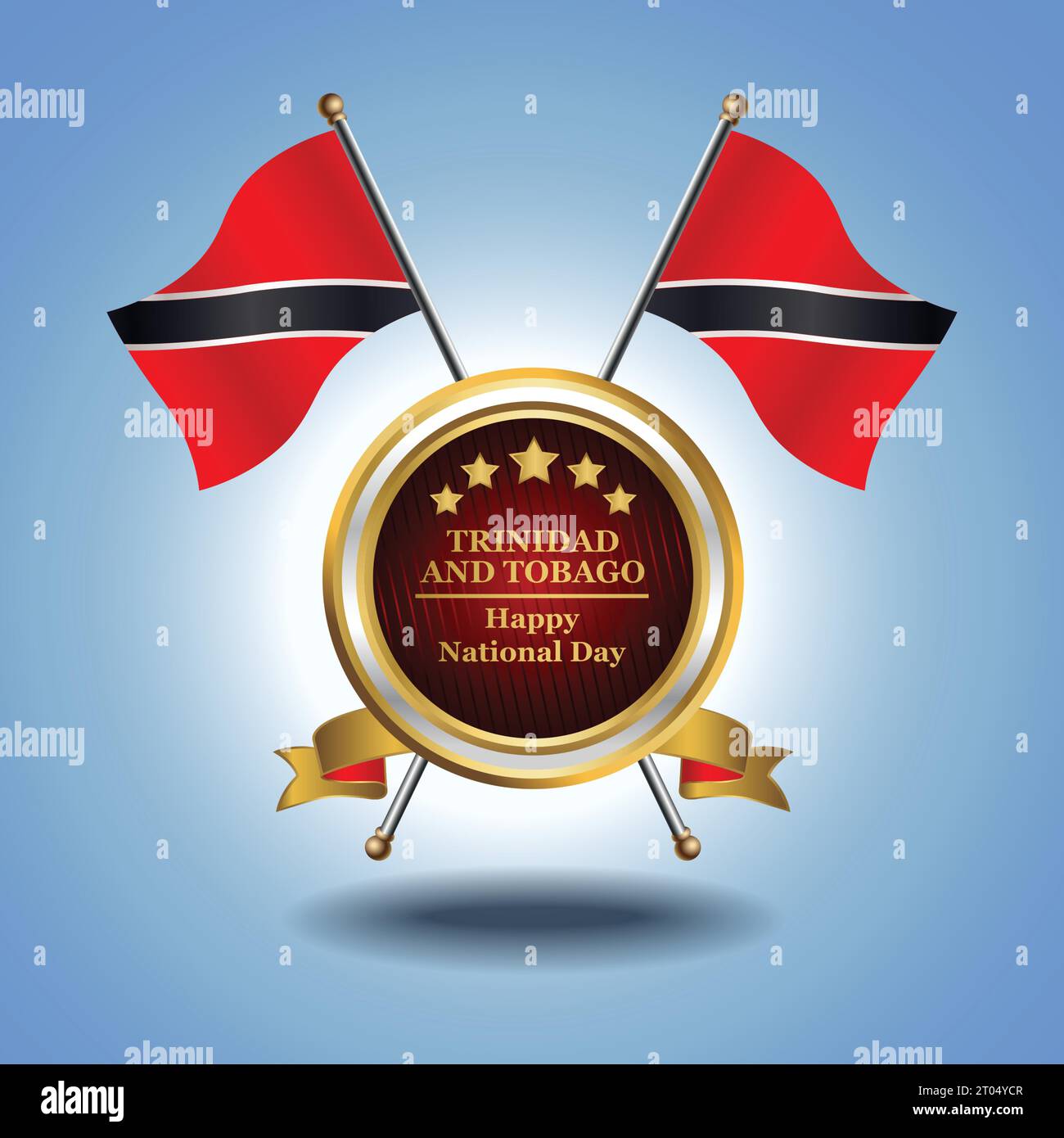 Small National flag of Trinidad and Tobago on Circle With garadasi blue ...