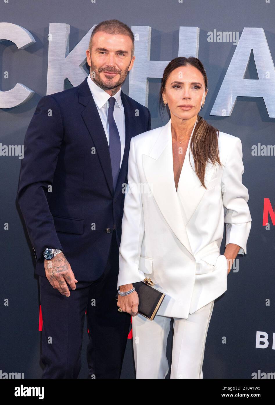London, UK. 03 October, 2023. David Beckham and Victoria Beckham attend ...