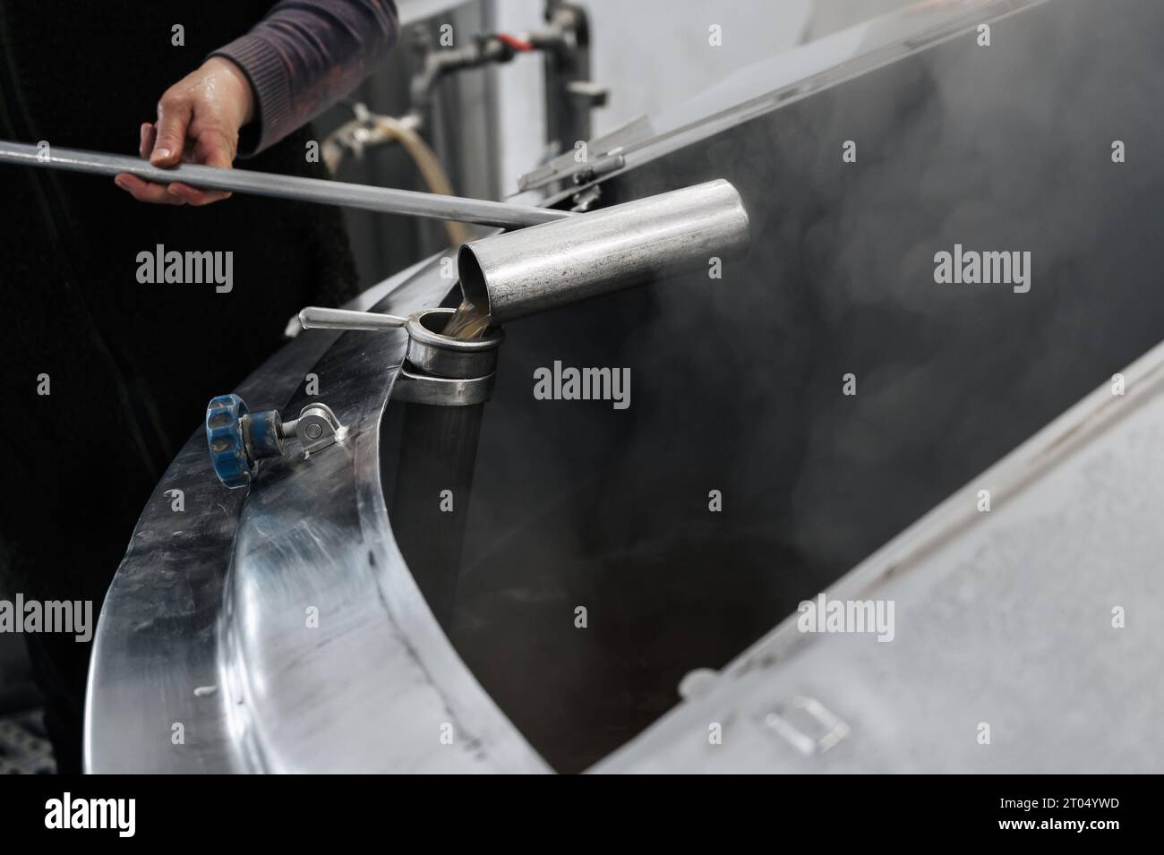 sampling in the process of brewing beer at the beer production plant ...