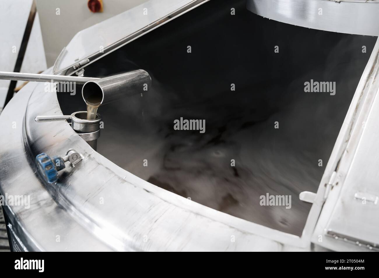 sampling in the process of brewing beer at the beer production plant ...