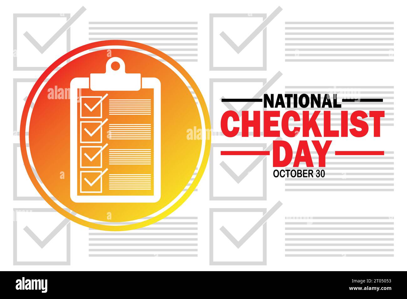 National Checklist Day. October 30. Holiday concept. Template for background, banner, card ...