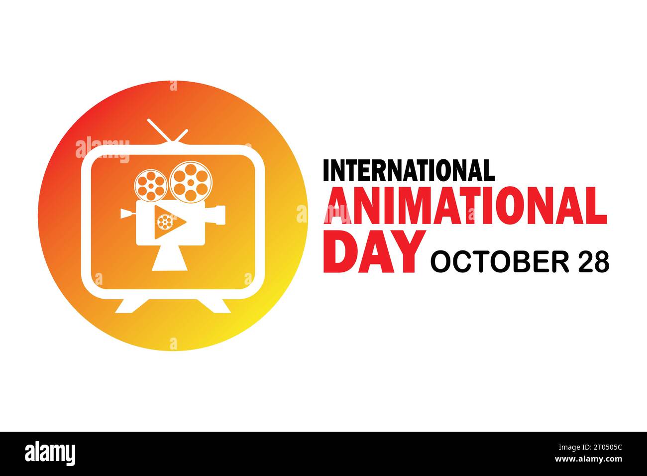 International Animation Day. October 28. Holiday concept. Template for background, banner, card ...