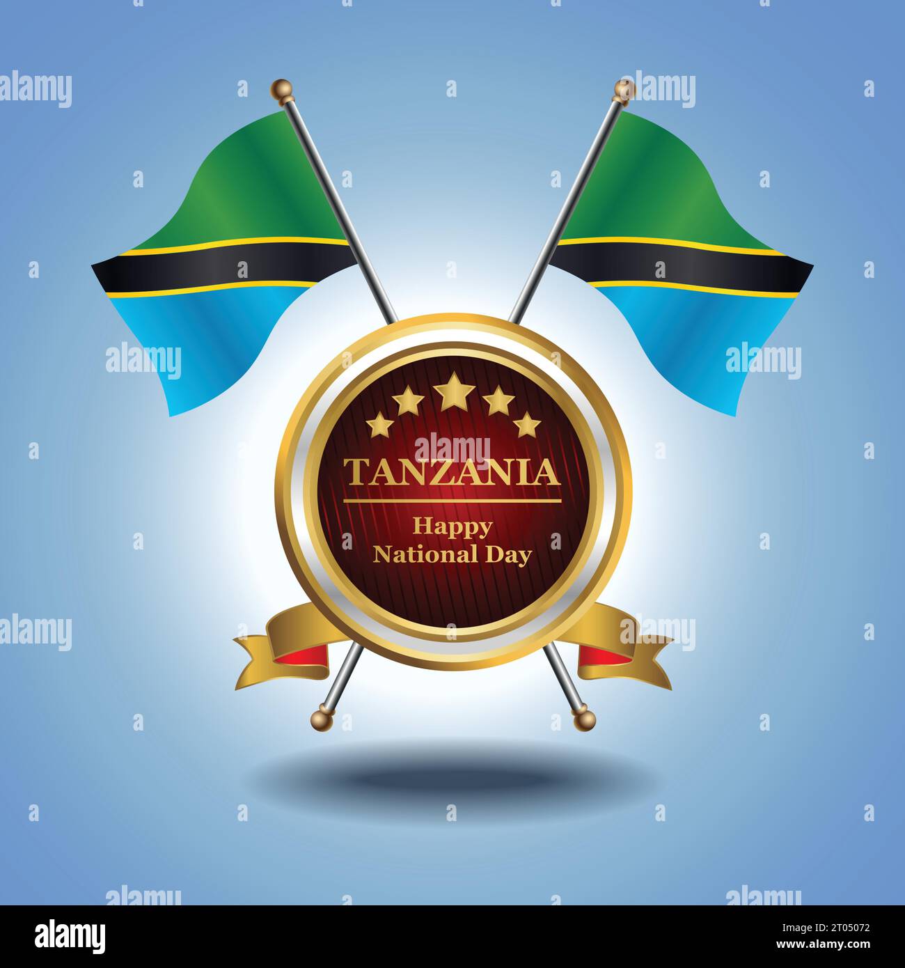 Small National flag of Tanzania on Circle With garadasi blue background Stock Vector Image & Art ...