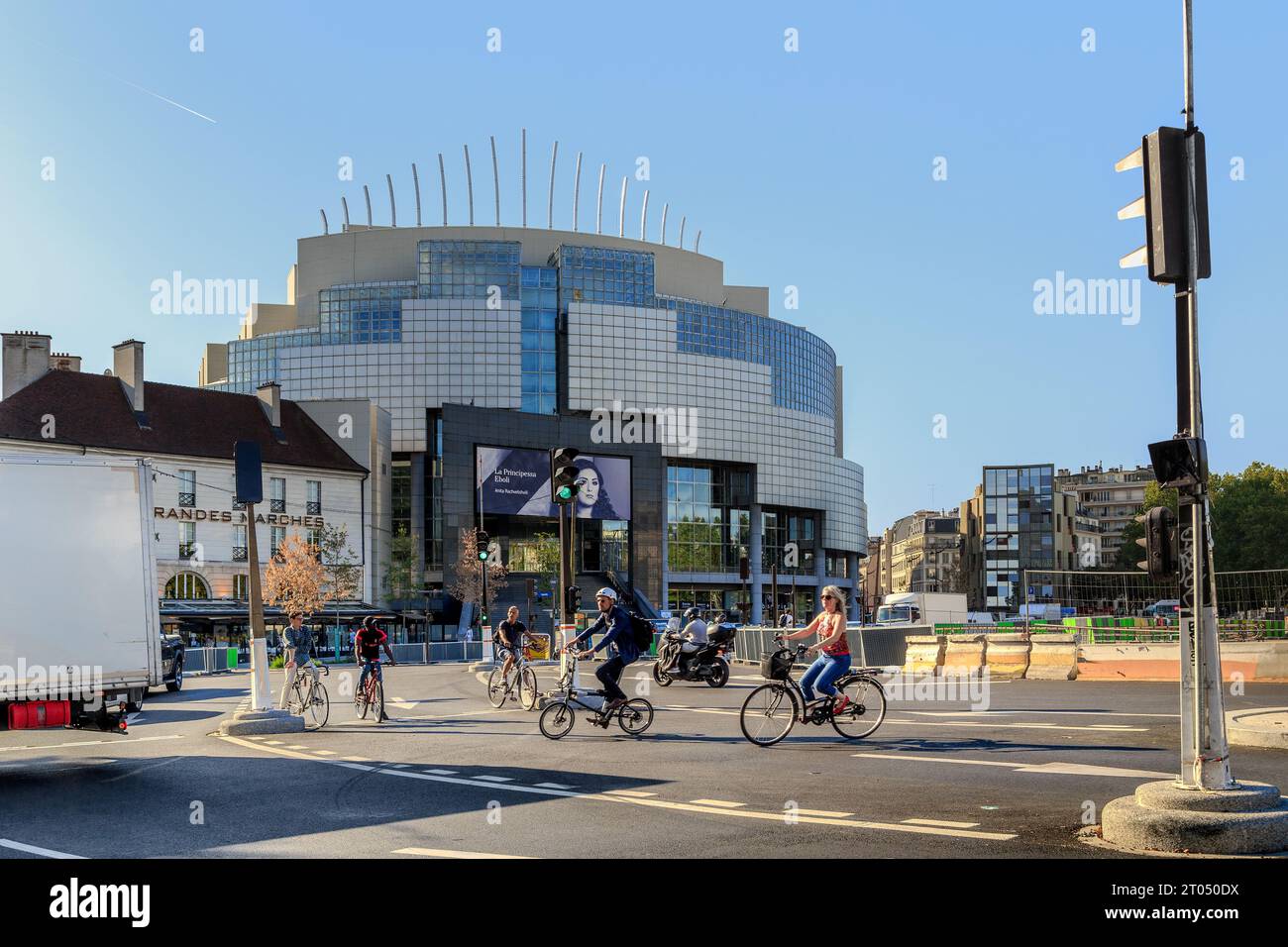 PARIS, FRANCE - AUGUST 30, 2019: This is a modern building of the Opera ...