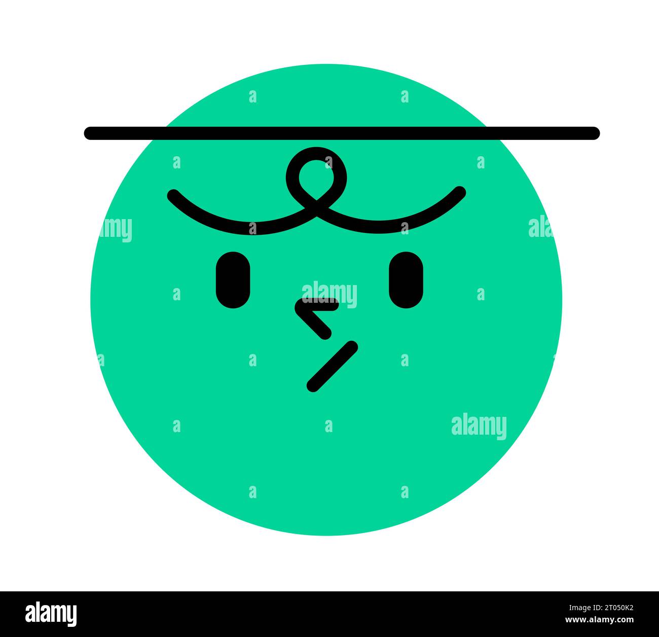 Round face expressing emotion. Doubting and frowning Stock Vector Image & Art - Alamy