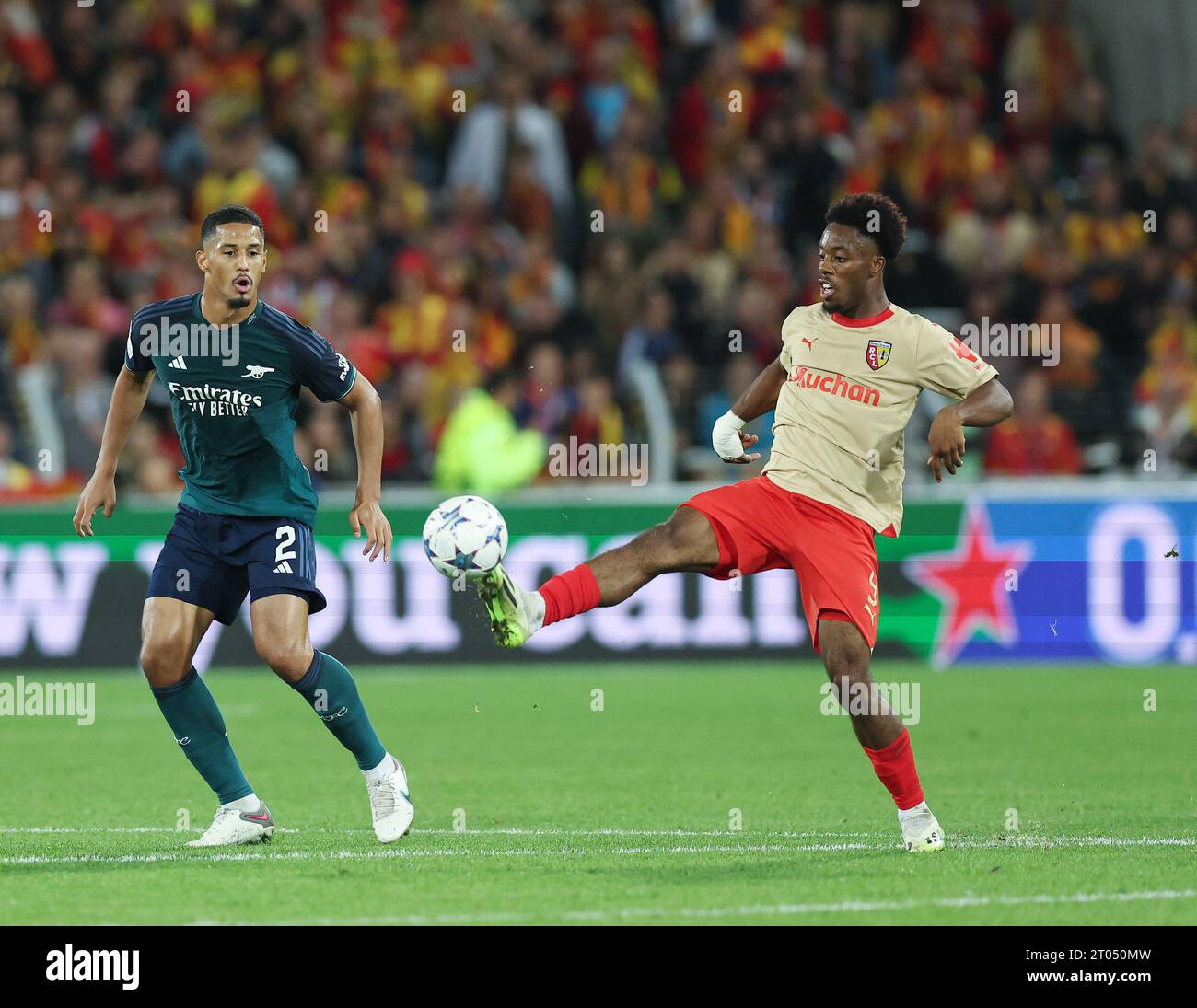 Lens, France. 3rd Oct, 2023. Elye Wahi of RC Lens during the UEFA ...