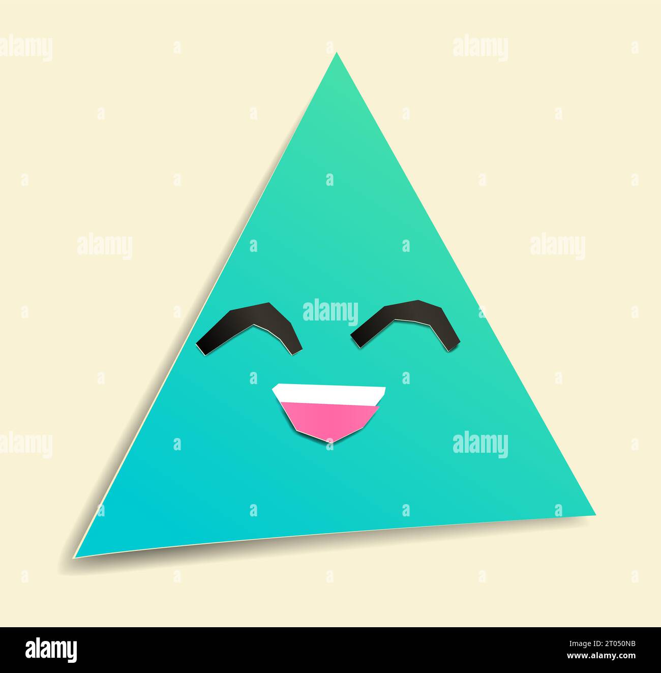 Paper triangle cut out of paper with a face Stock Vector Image & Art - Alamy