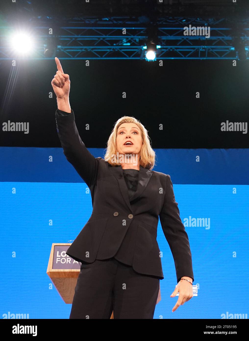 Leader of the House of Commons Penny Mordaunt delivers a speech during ...