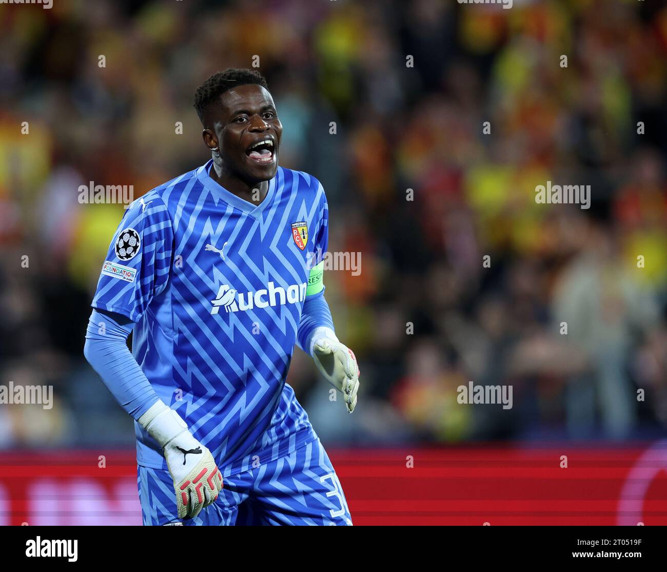 Lens, France, 3rd October 2023. Brice Samba of RC Lens during the UEFA ...
