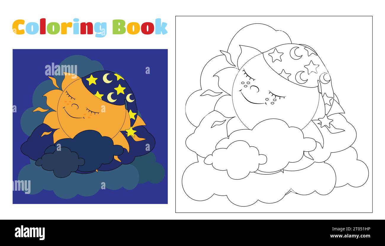 Sun and clouds coloring pages hi-res stock photography and images - Alamy