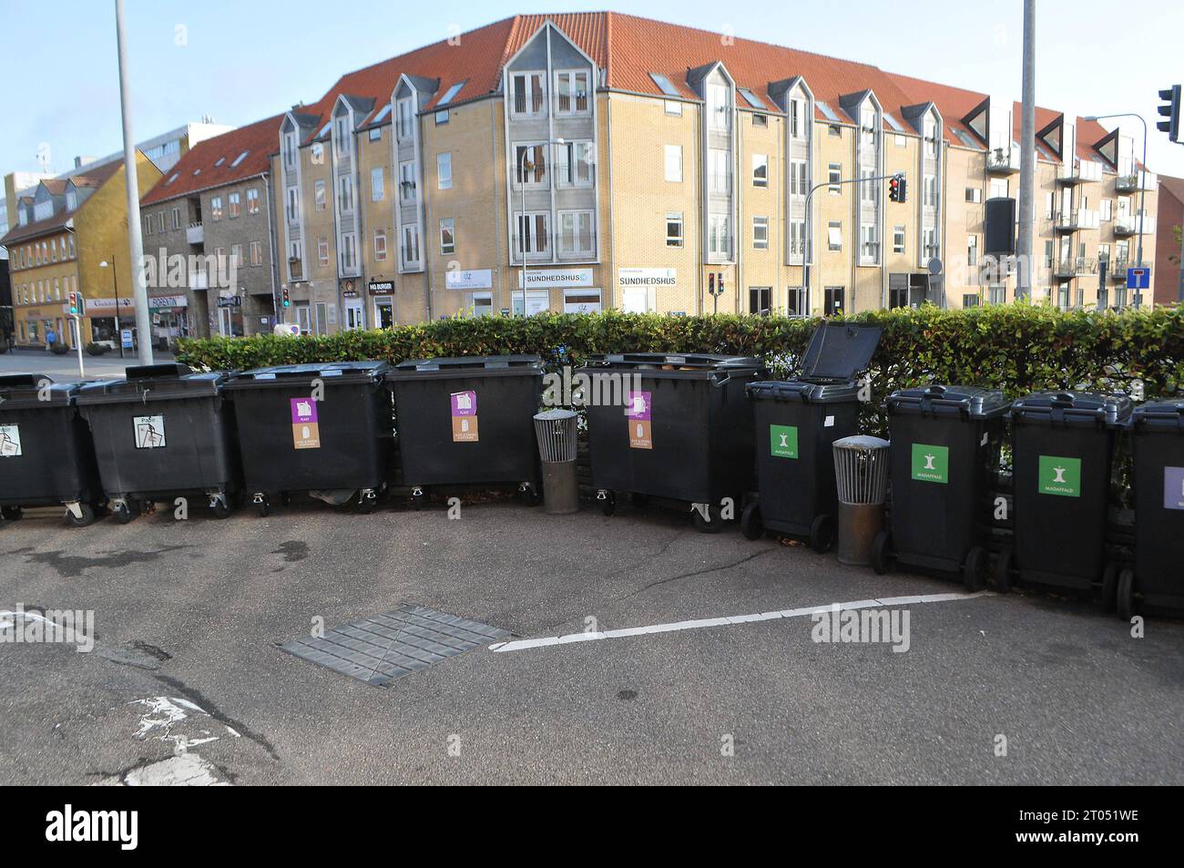 04 October. 2023/.Danish recycle bin or recycle containers for separate ...
