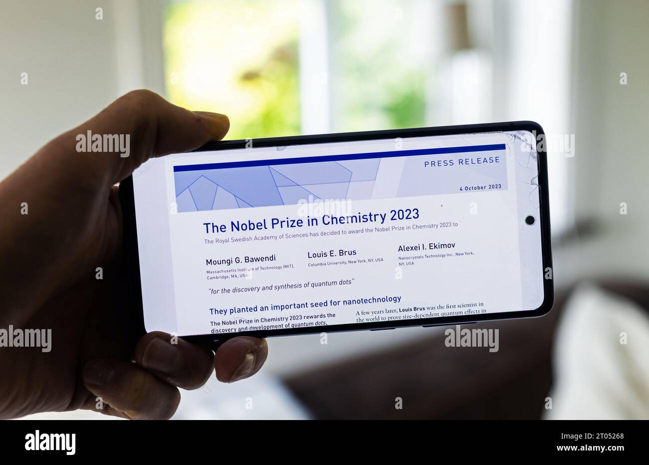 The 2023 nobel chemistry prize hi-res stock photography and images - Alamy