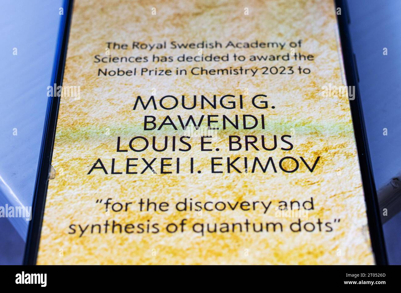 Nobelpriset i kemi 2023 hi-res stock photography and images - Alamy