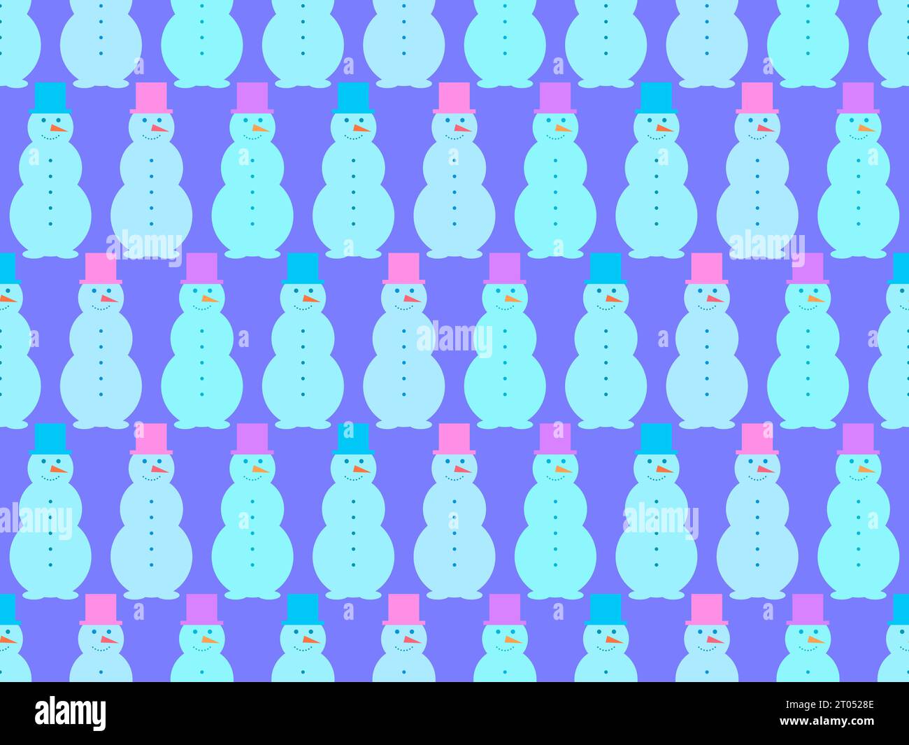 Snowman seamless pattern. Winter background with three-ball snowman, buttons, carrots and hat ...